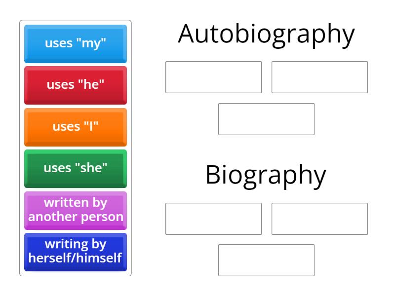 Autobiography vs. Biography - Group sort