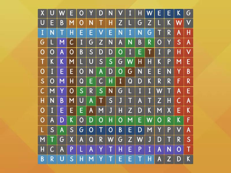 My Day - Wordsearch