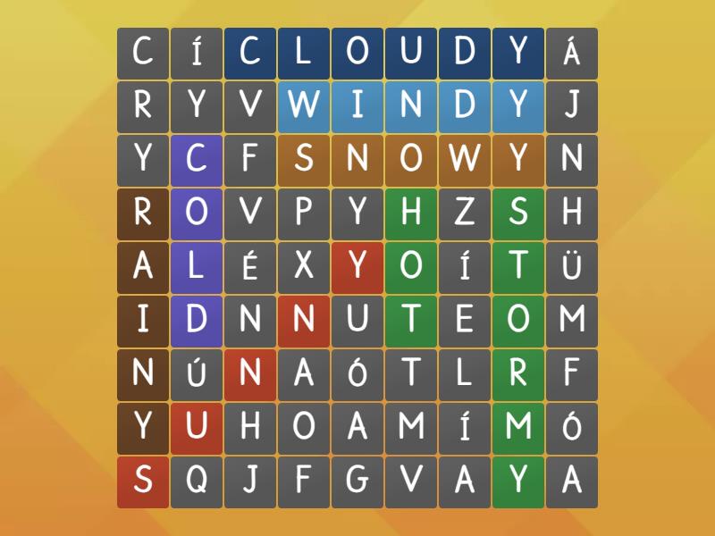 WEATHER VOCABULARY - Sopa de letras