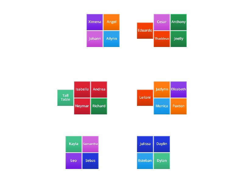 April Seating Chart - Seating plan