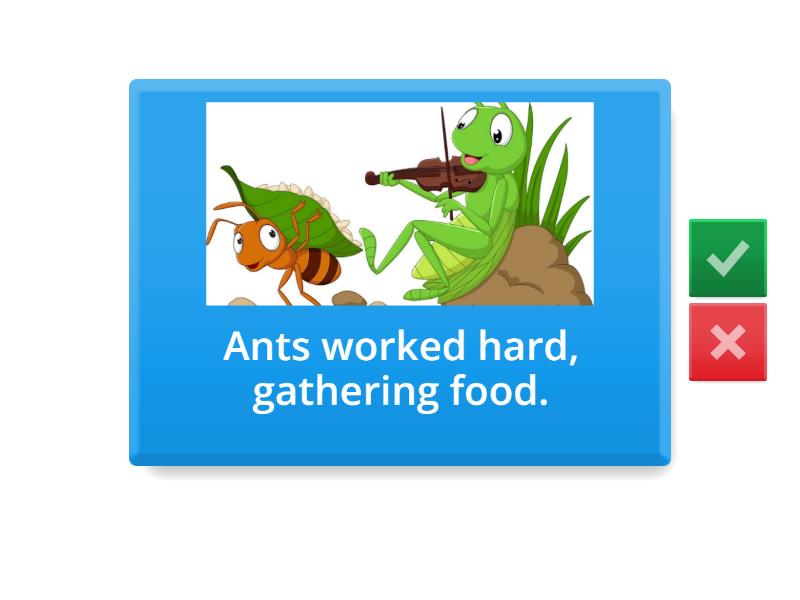 The Ant and the Grasshopper - story - Flash cards