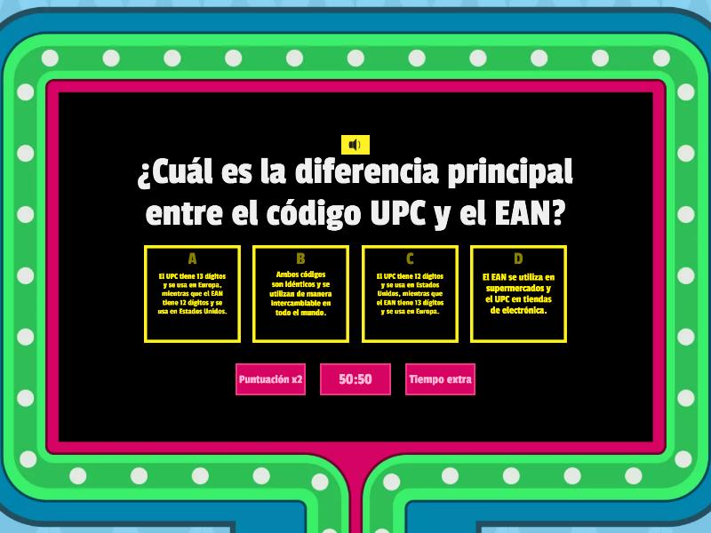 Codificación de barras, QR y RFID - Gameshow quiz