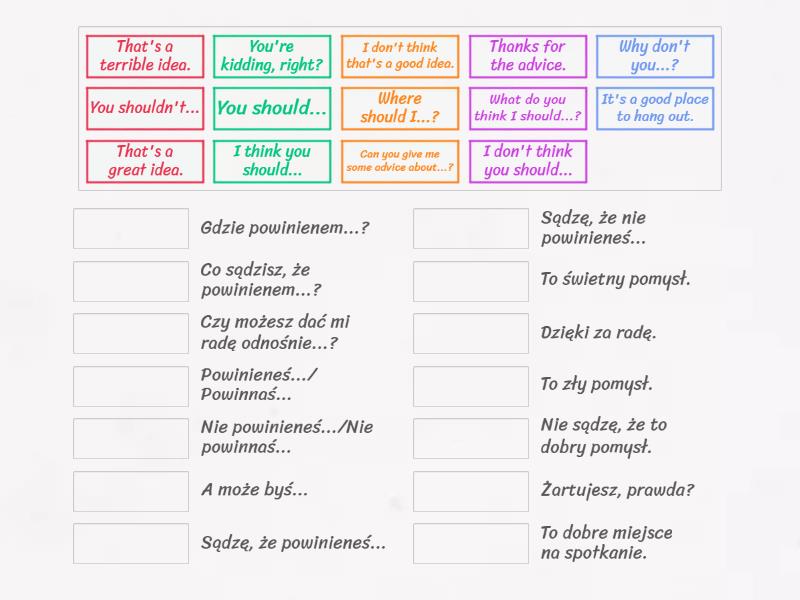 EC A2 Plus Unit 5, L.5.6 - Asking for and giving advice (Proszenie o i ...
