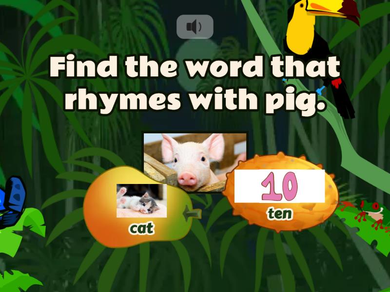 Farm Animals- Rhyming Words - Flying fruit