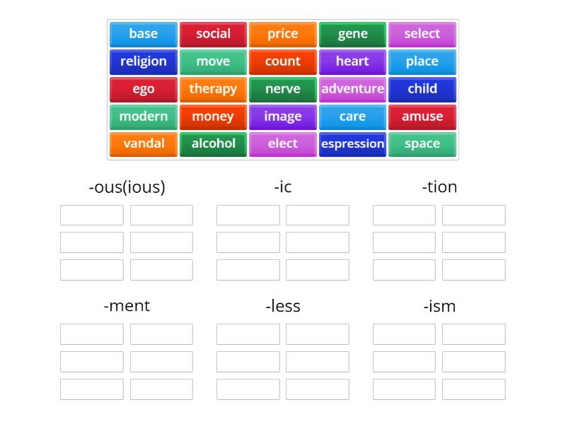 PREFIX, SUFFIX – AFFIX - Group sort