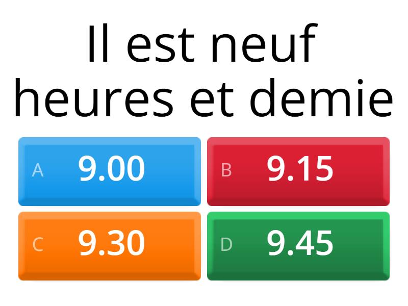 Quelle heure est-il? - Quiz