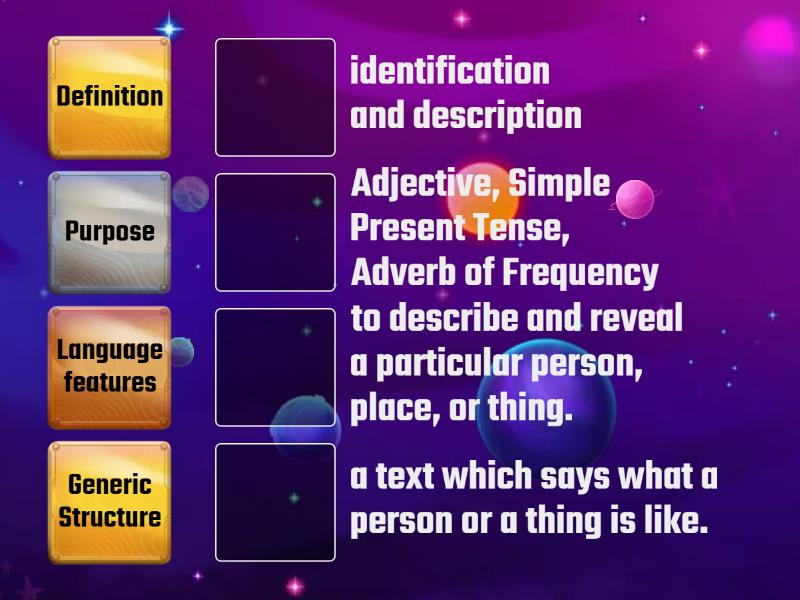 DESCRIPTIVE TEXT - Match up