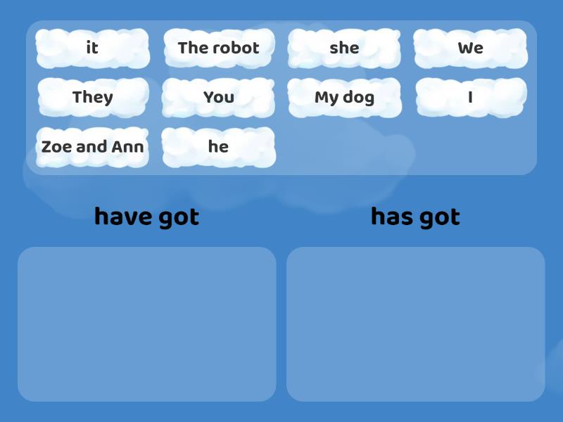 Have got / Has got - Group sort