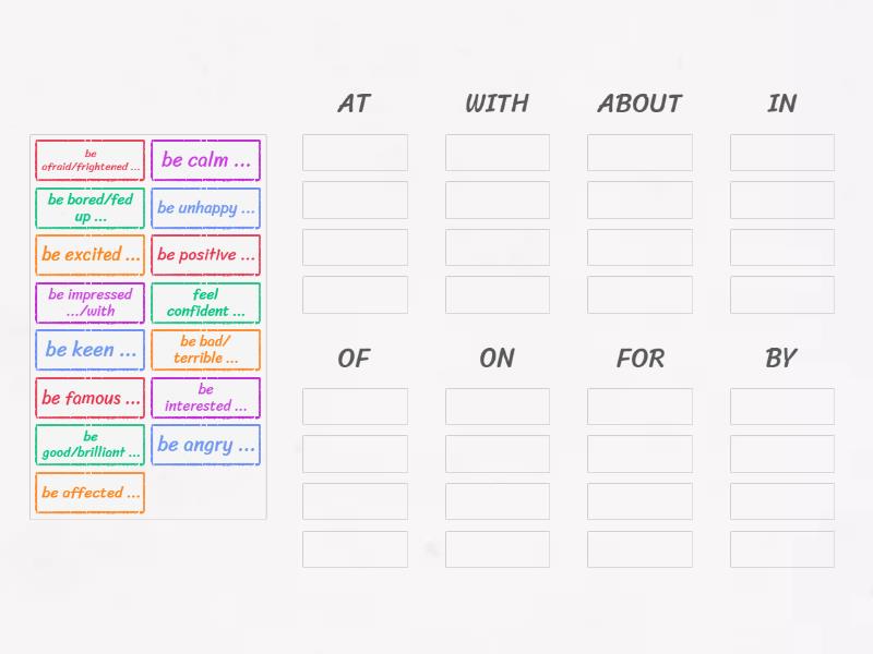 adj+prep - Group sort