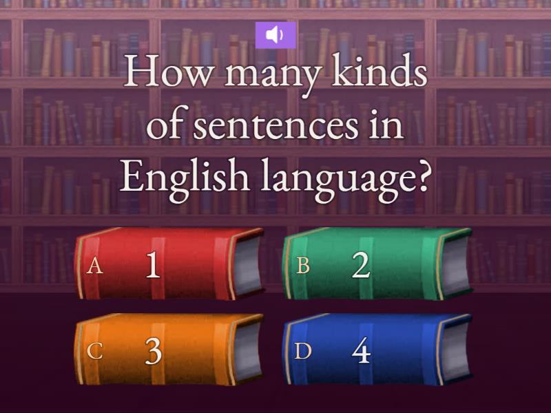 Kinds of sentence. - Cuestionario