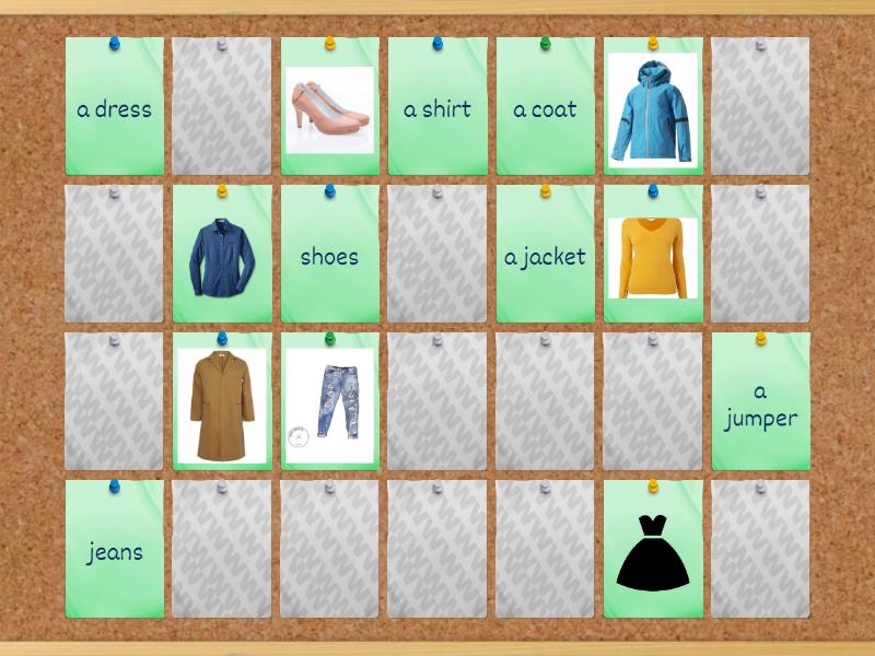 TH Starter U8 L5(6) Memory game Clothes - Matching pairs