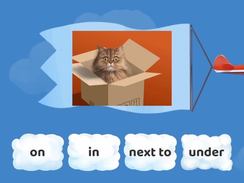 Prepositions in/on/under/next to - Find the match