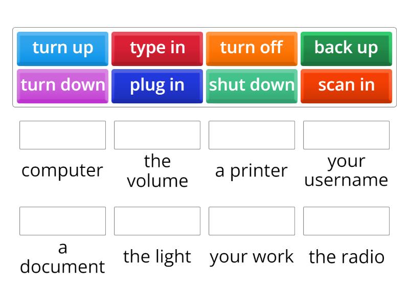 Phrasal verb - Match up