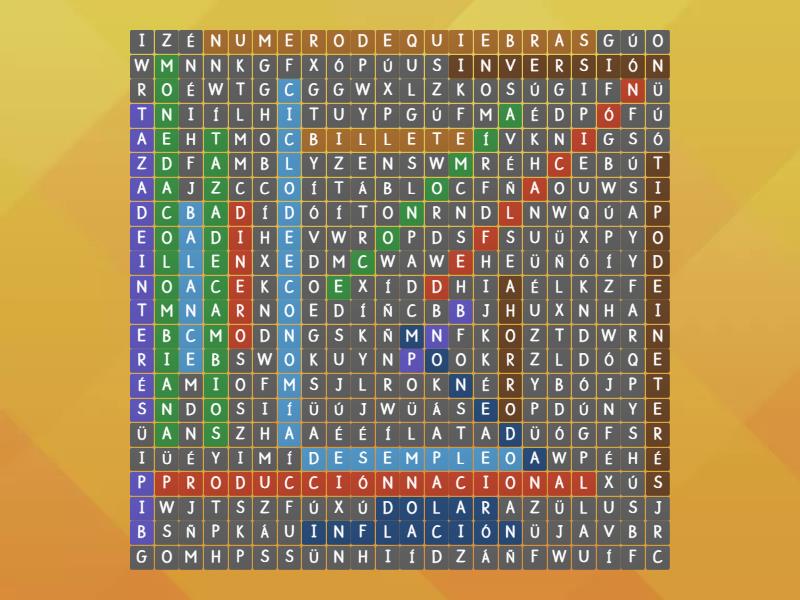 sopa de letras de la economia - Wordsearch