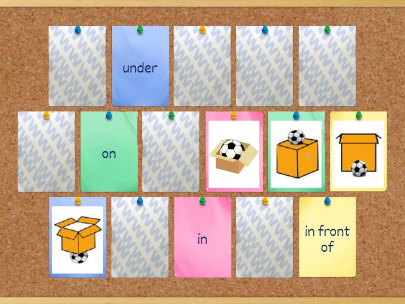 P1 Prepositions of place - Matching pairs