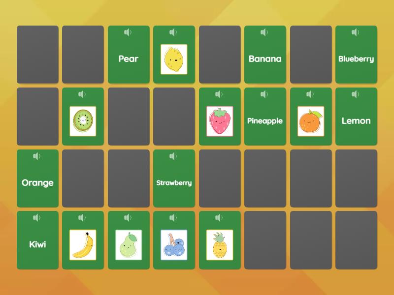 Fruits - Memory game - Matching pairs
