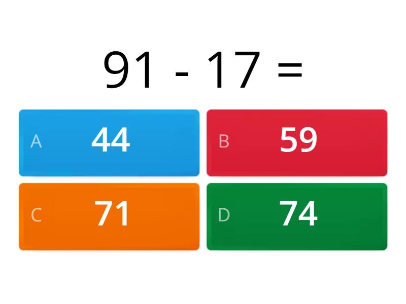 2-digit subtraction () - Quiz