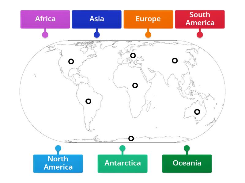 Grade 2 Social Studies - Continents - Labelled diagram