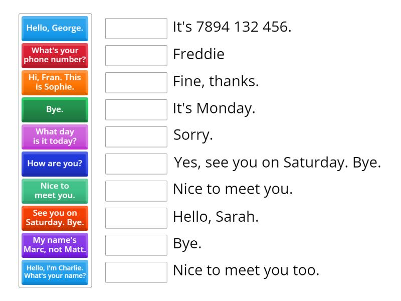 EF elem 1A The memory game - Match up