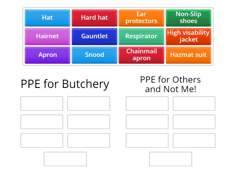 PPE for Butchery Needs - Group sort