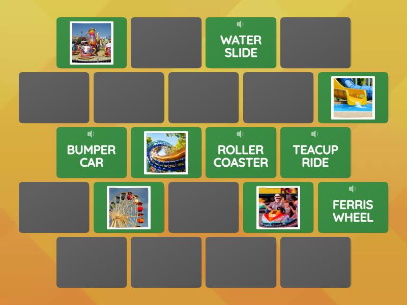 Amusement park ( different rides - Matching pairs