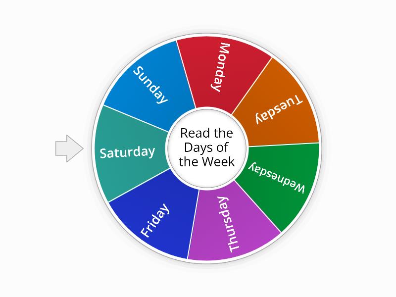 7 Days of the Week - Spin the wheel