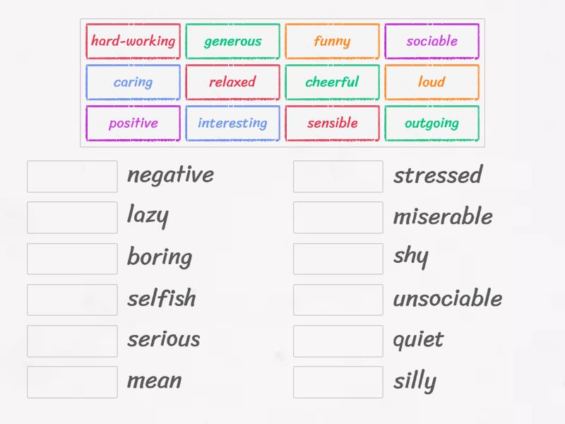 Focus 2 unit 1.1 wordstore 1A - Match up