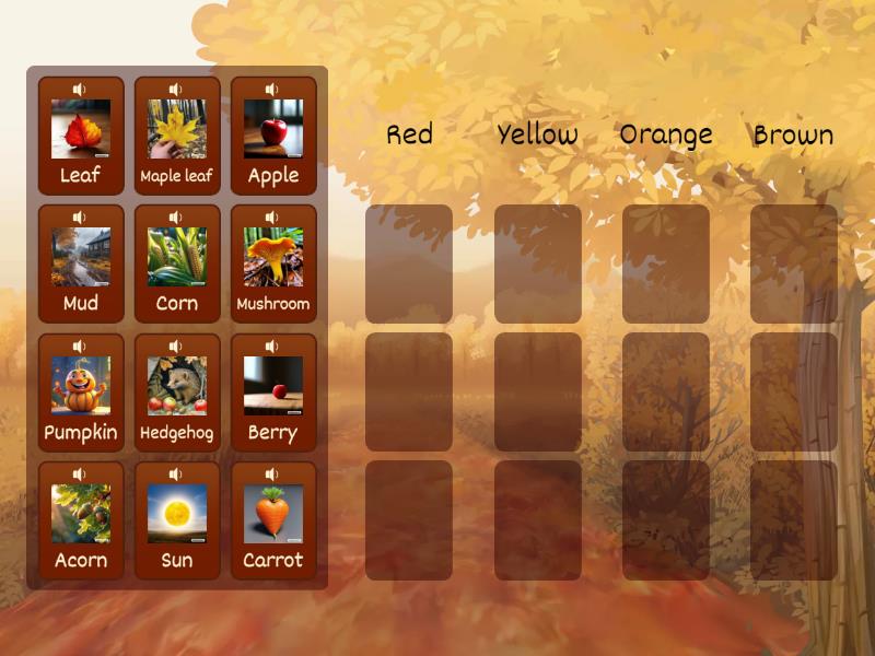 Autumn colours pre A1(Part 1) - Group sort