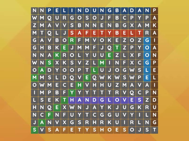PERALATAN K2 DAN K3 - Wordsearch
