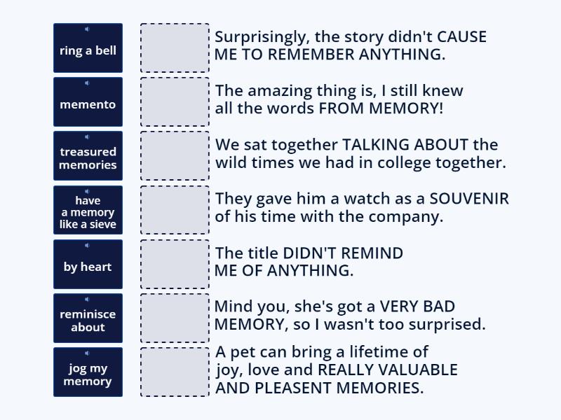 Memory idioms (practice) - Match up