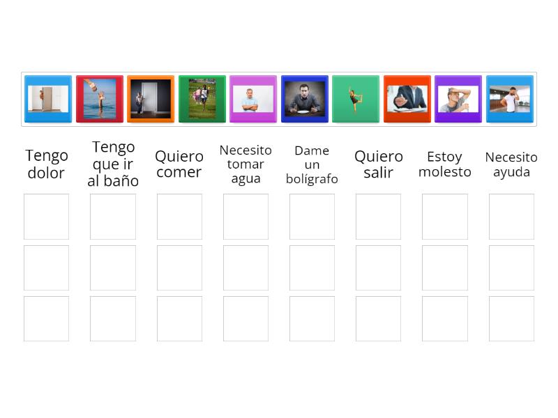 Pareo de frases con imagenes - Group sort