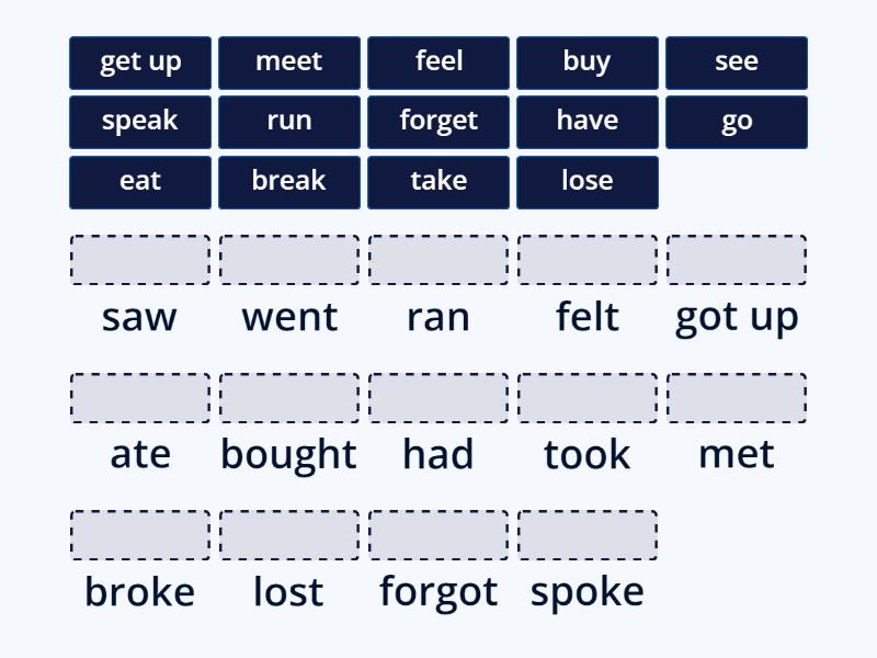 Roadmap A1 - 8B - irregular verbs - จับคู่