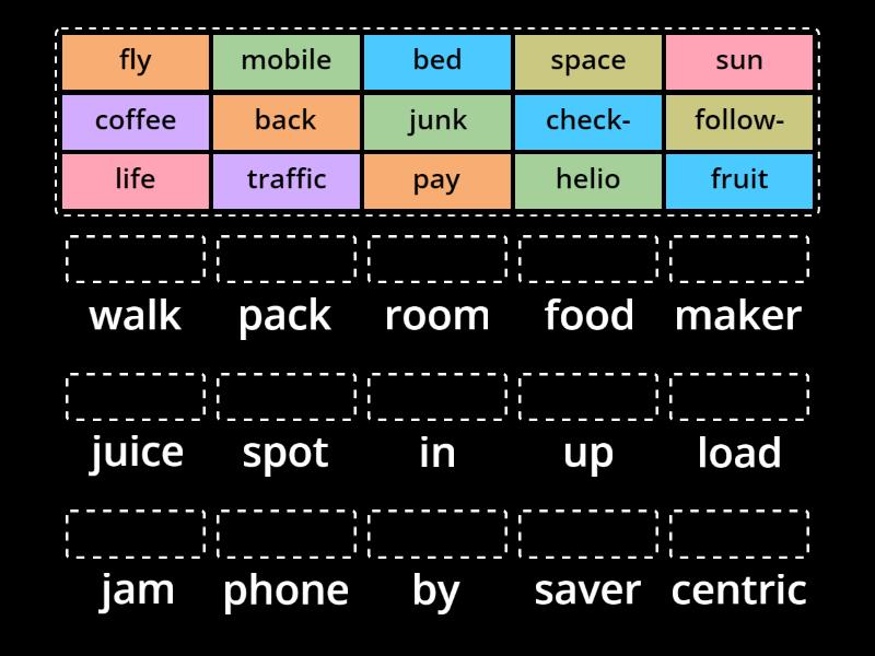Compound nouns (Matching game) - Match up