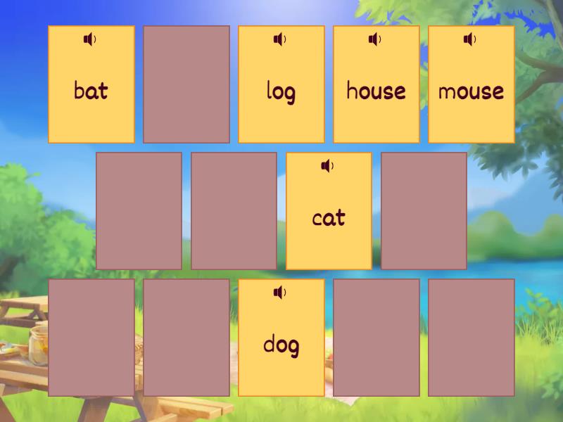 Review rhyming words - Matching pairs