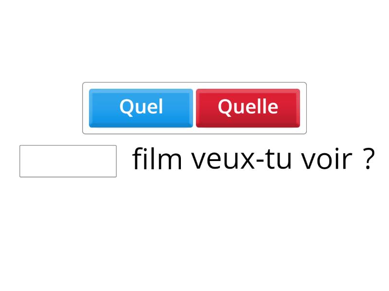 Quel / quelle / quels / quelles - Complete the sentence