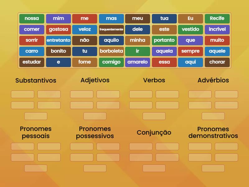 Classes de palavras - O jogo - Group sort