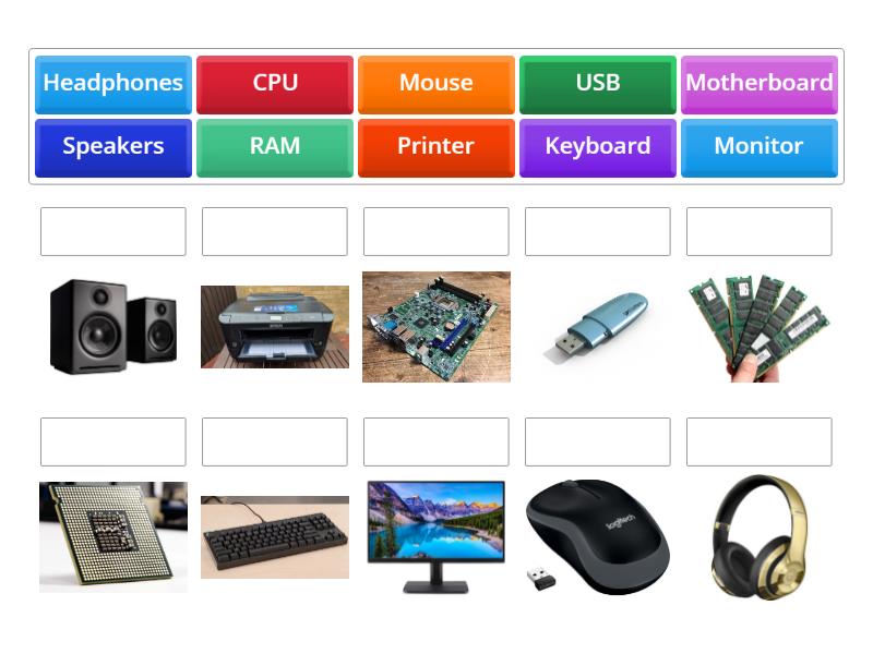 Parts of a computer - Match up