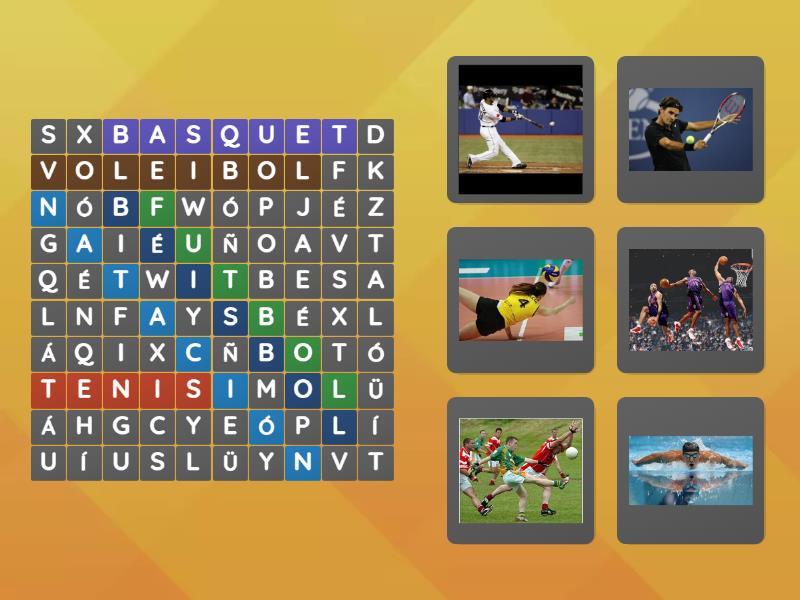 Sopa de letras de los deportes con Wordwall - Wordsearch