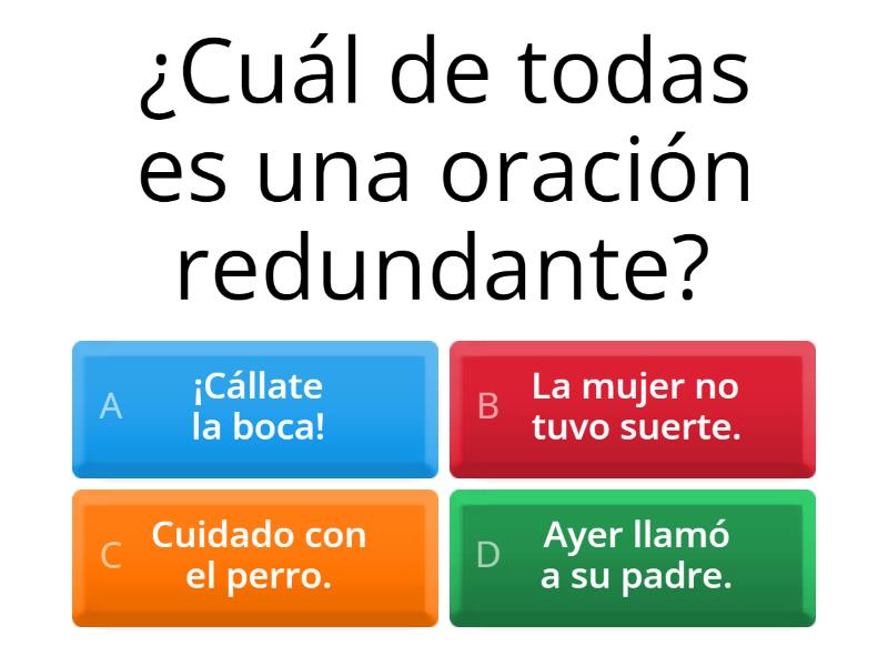 Vicios del lenguaje: Redundancia - Quiz