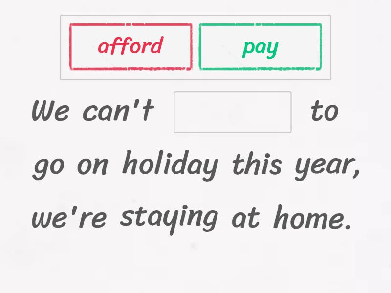 Money phrases - Complete the sentence