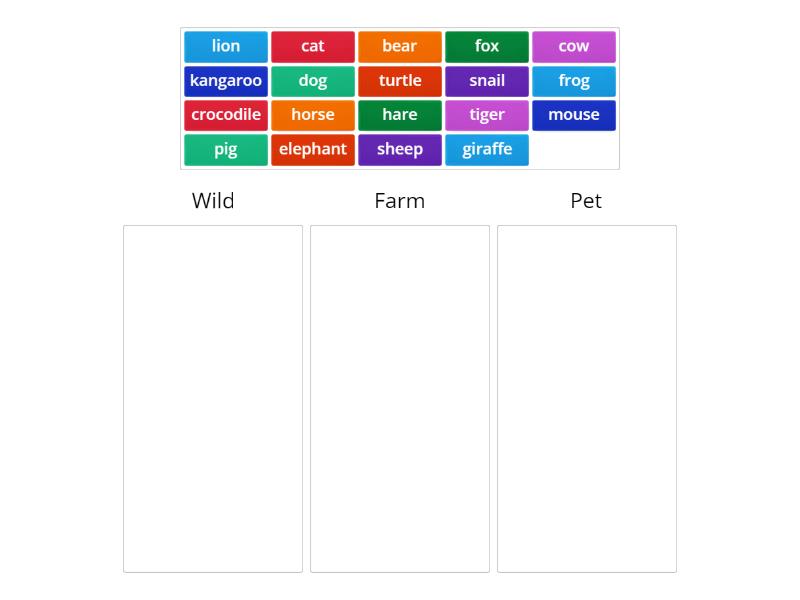 Animals (wild/farm/pet) - Categorize