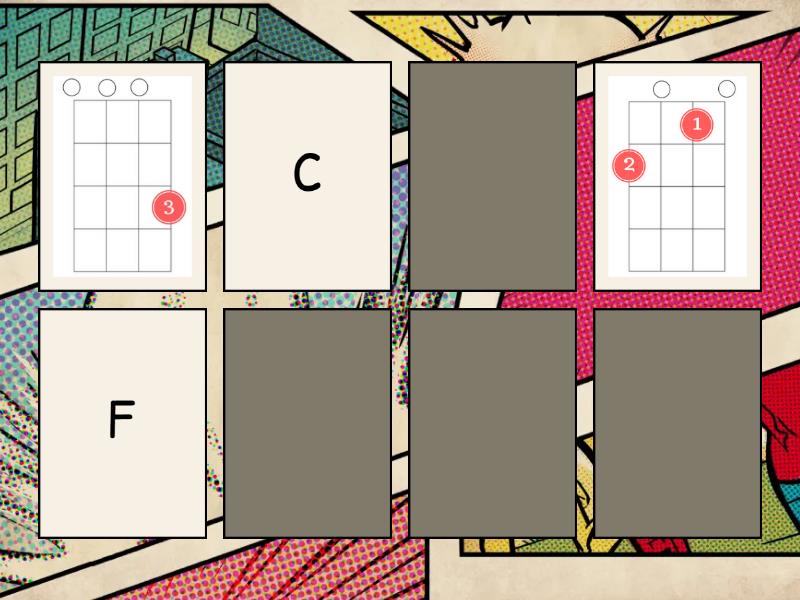 First 4 ukulele chords - - Matching pairs
