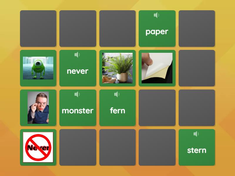 R-Controlled Vowel Pattern ER (UFLI Lesson 80) - Matching pairs