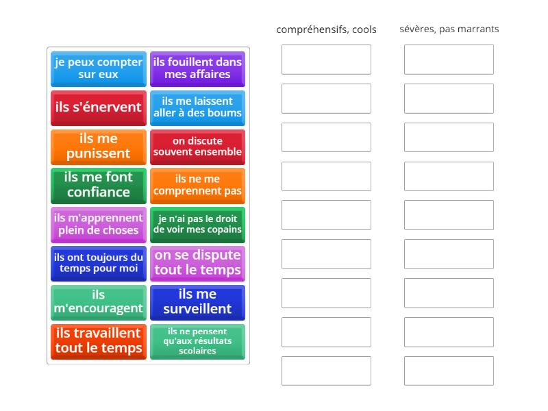 Picto 3 Les parents - Group sort