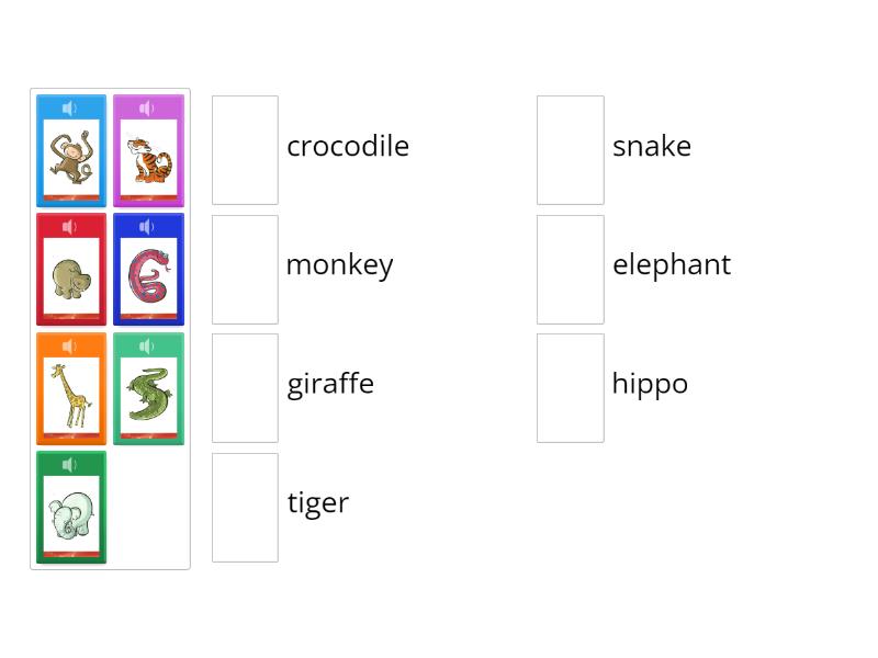 Kid's box 1. Unit 7. Wild animals. - Match up