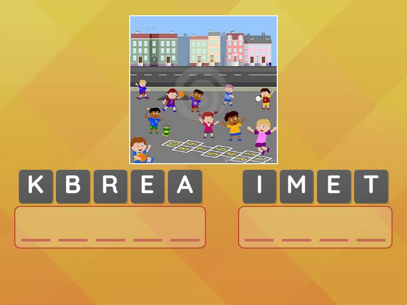 VOCABULARY UNIT 10 BREAK TIME ACTIVITIES - Anagrama