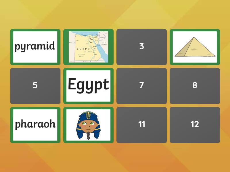 Egypt Vocabulary - Matching pairs
