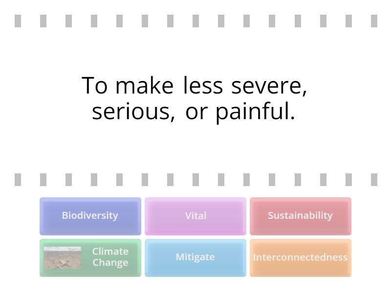 Match each vocabulary word to its correct definition. - Find the match