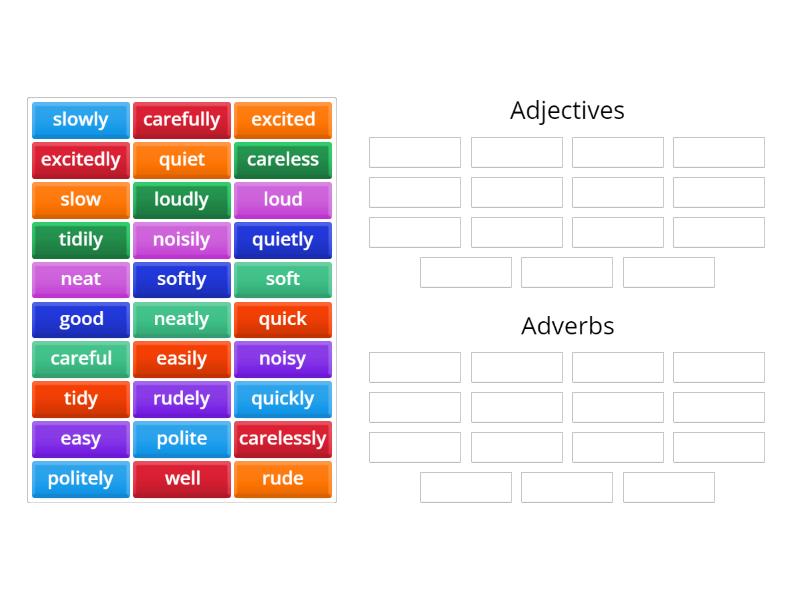 6B05 Adjectives / Adverbs (6E) - Group sort