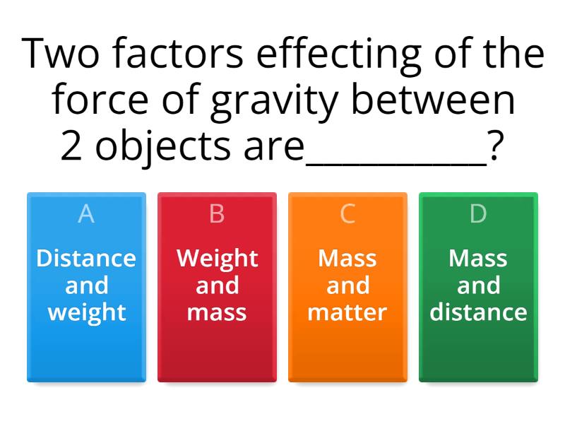 Gravitational Force - Quiz